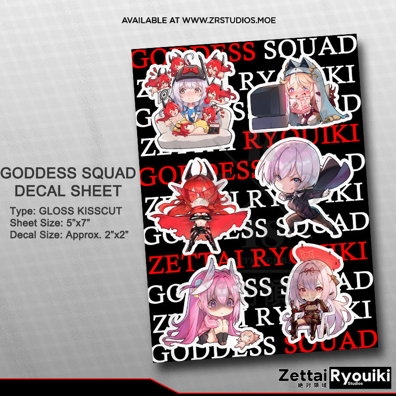 Goddess Squad Decal Sheet – Zettai Ryouiki Studios
